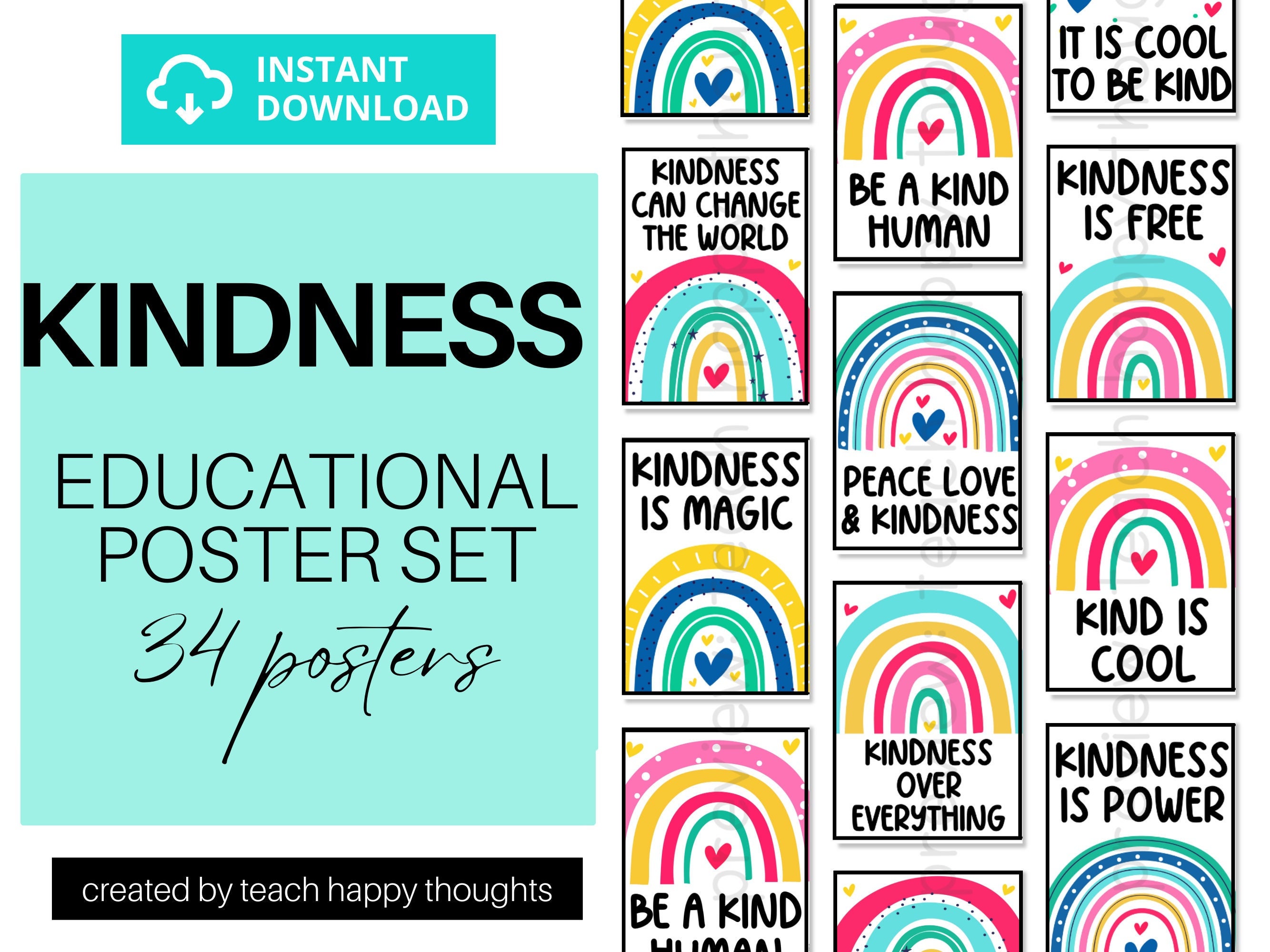 34 Kindness & Inspirational Posters for Classroom, Kids Room or ...