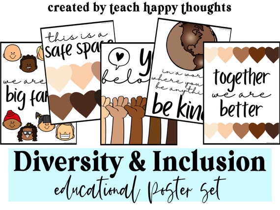 10 DIVERSITY Posters Poster Set Create an Inclusive - Etsy