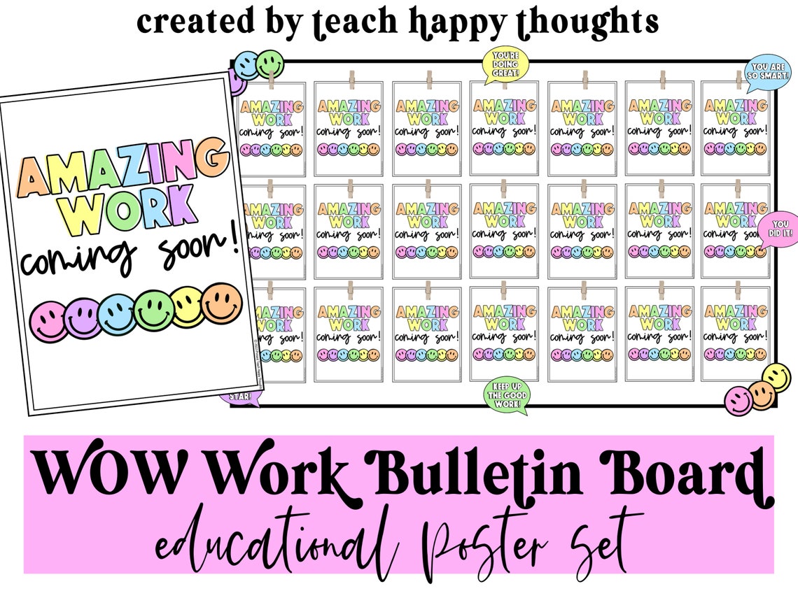 WOW WORK Amazing Work coming Soon Bulletin Board - Etsy