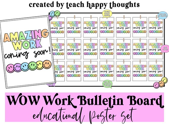 WOW WORK Amazing Work coming Soon Bulletin Board - Etsy