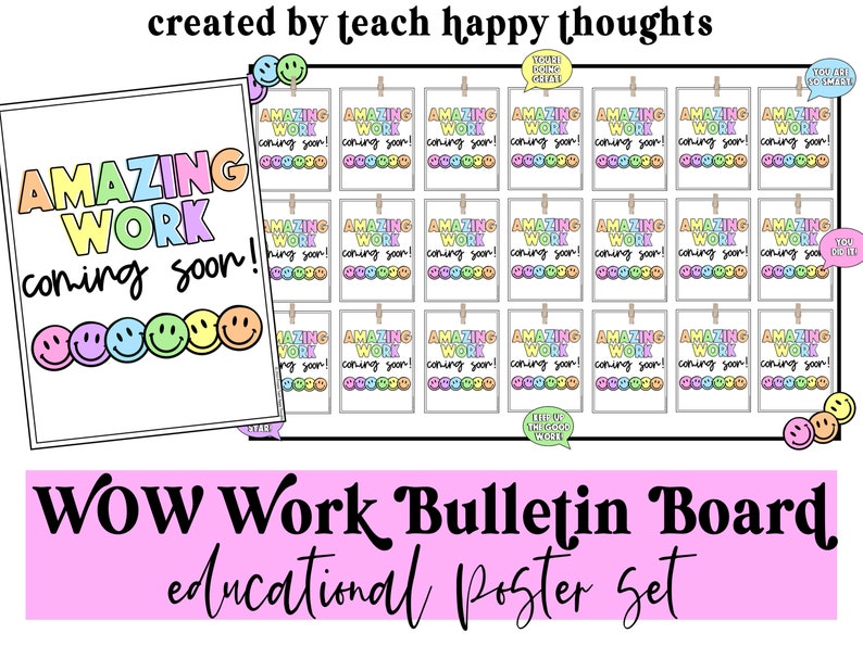 WOW WORK Amazing Work coming Soon Bulletin Board - Etsy