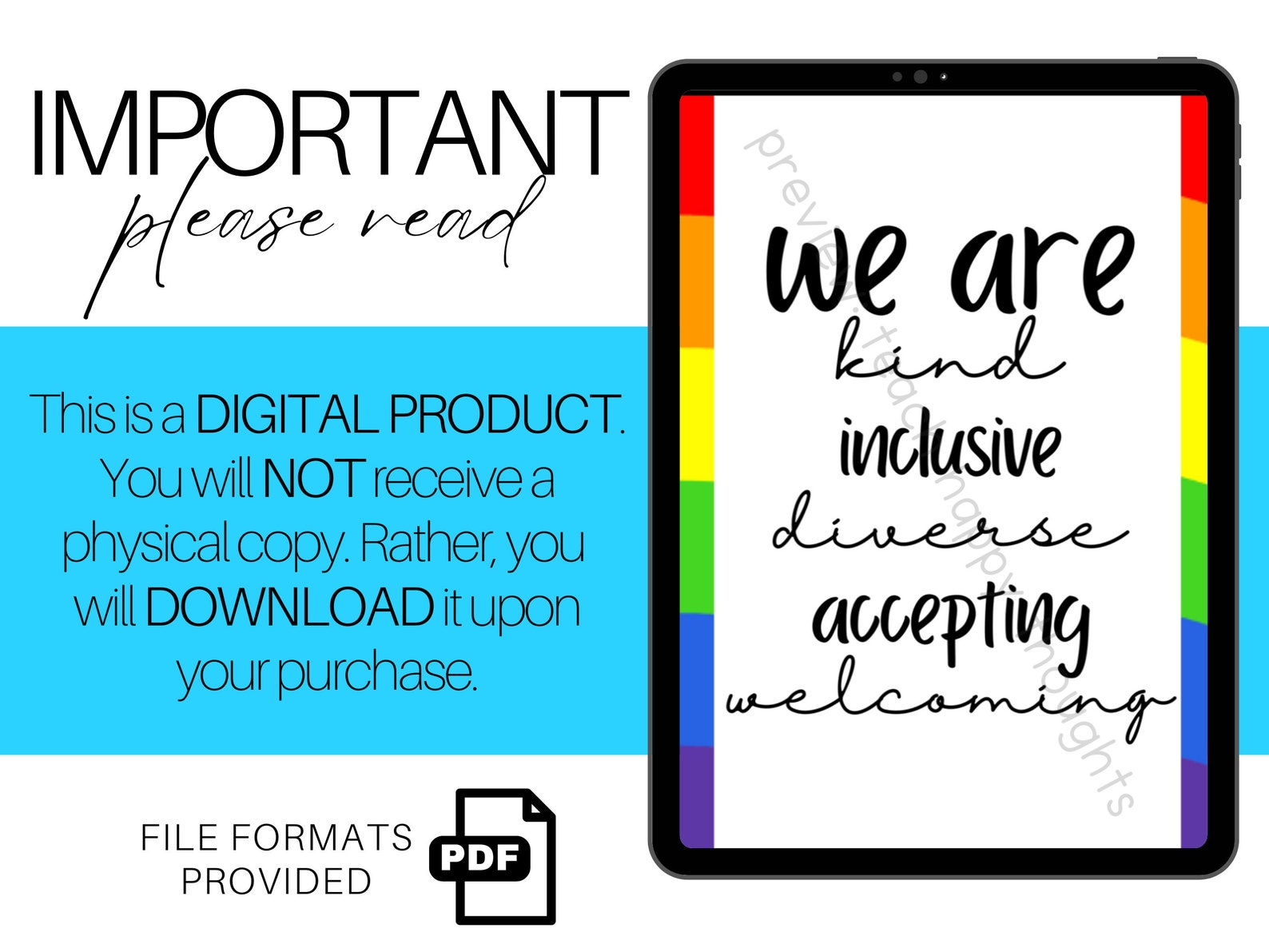 INCLUSIVE Classroom POSTER Pack Diversity & Equality LGBTQ Inclusivity ...