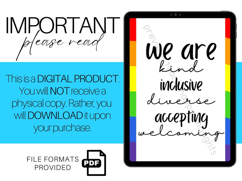 INCLUSIVE Classroom POSTER Pack Diversity & Equality LGBTQ Inclusivity ...