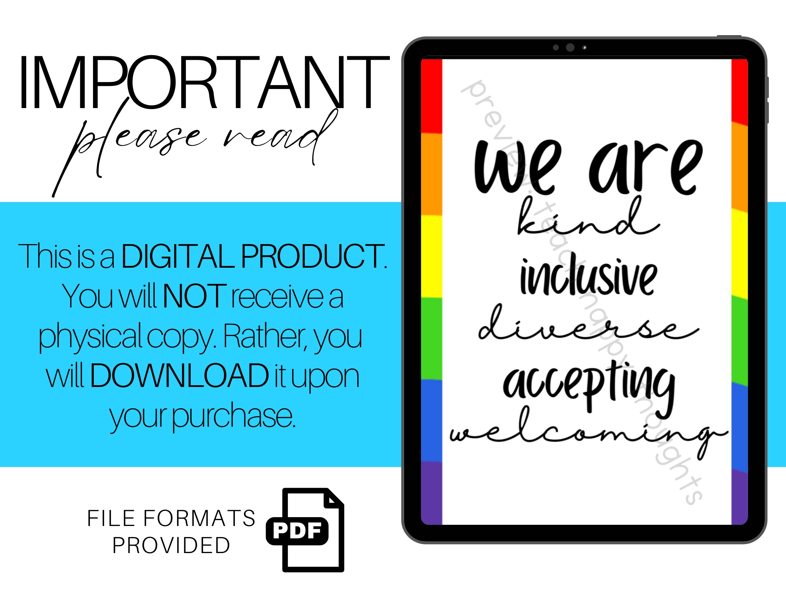 INCLUSIVE Classroom POSTER Pack Diversity & Equality LGBTQ Inclusivity ...