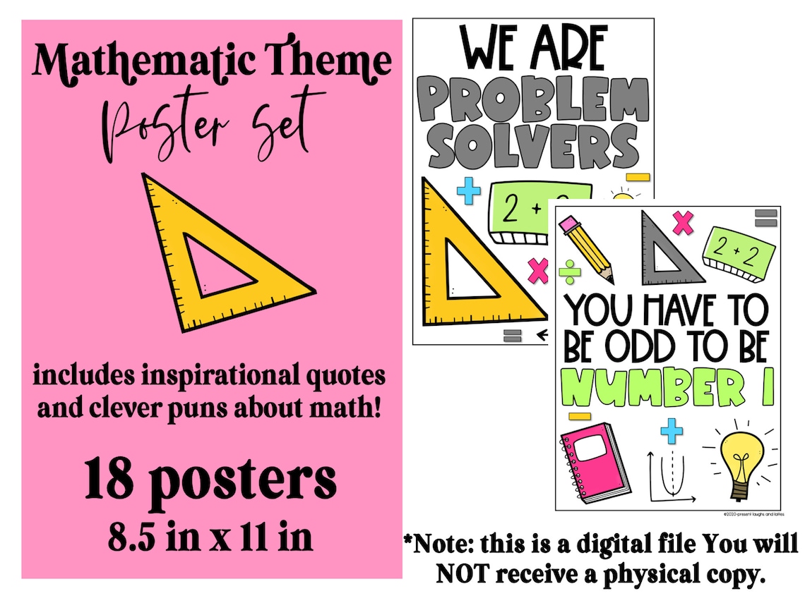 18 MATHS CLASSROOM POSTERS Math Teacher Class Classroom - Etsy Canada