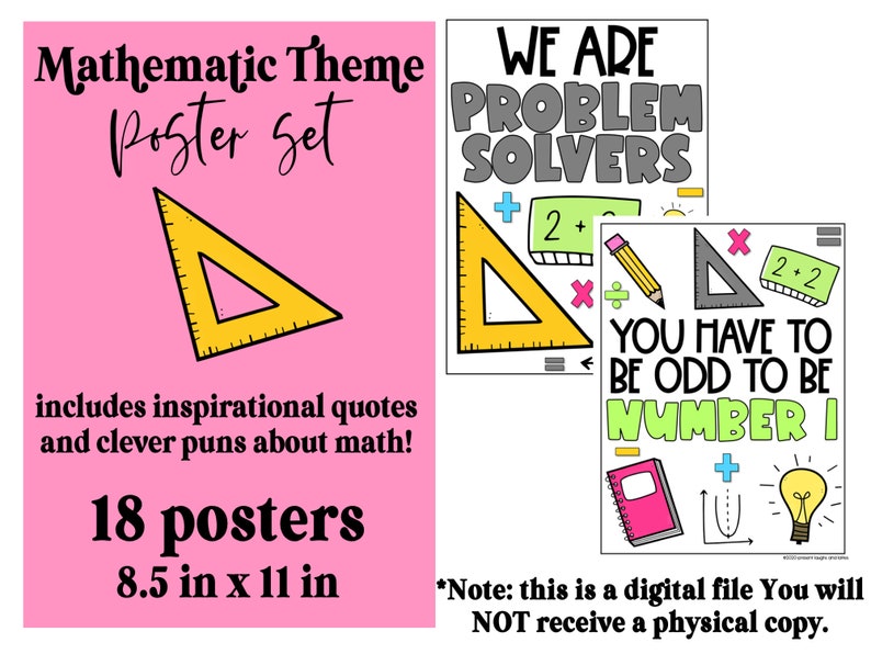 18 MATHS CLASSROOM POSTERS Math Teacher Class Classroom - Etsy Canada