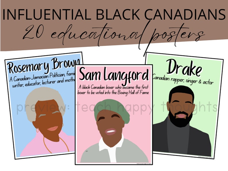 20 Influential BLACK Canadians Poster Set Heroes Social Justice Legend ...