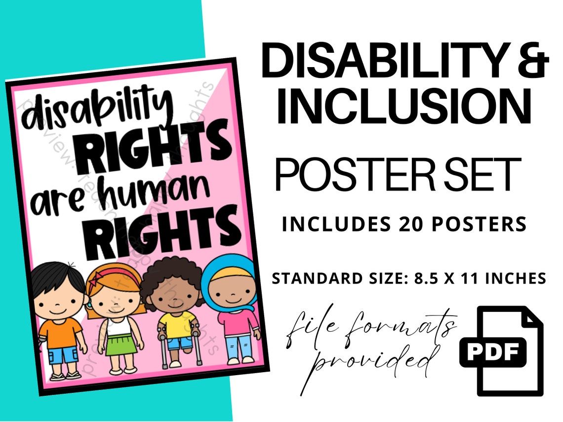 DISABILITIES & INCLUSIVITY Poster Set Posters Accepting Inclusive ...