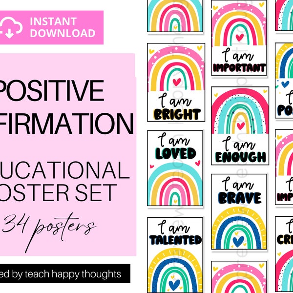 Positive Classroom Posters - Etsy
