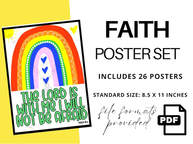 26 POSTERS Faith Christian Catholic Inspirational Religion PRIMARY ...