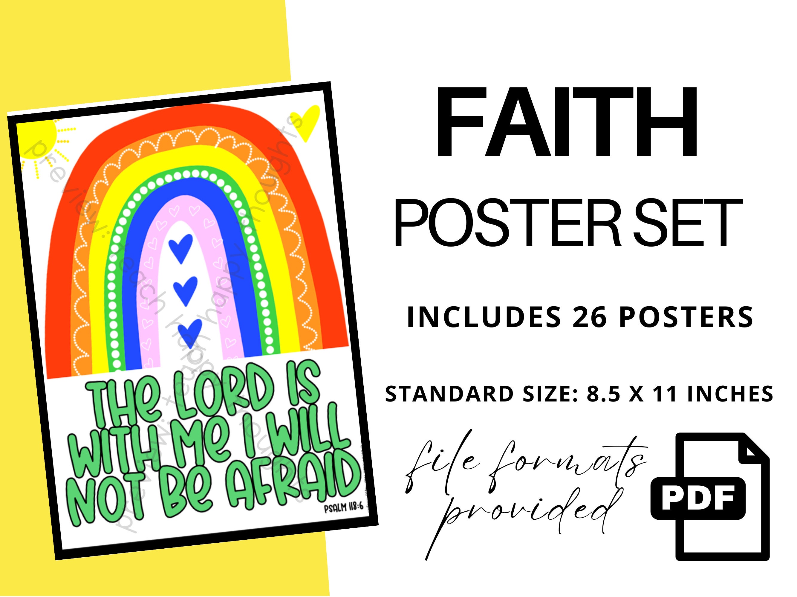 26 POSTERS Faith Christian Catholic Inspirational Religion PRIMARY ...