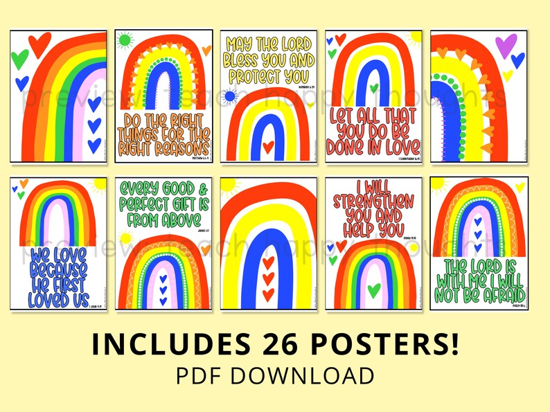 26 POSTERS Faith Christian Catholic Inspirational Religion PRIMARY ...