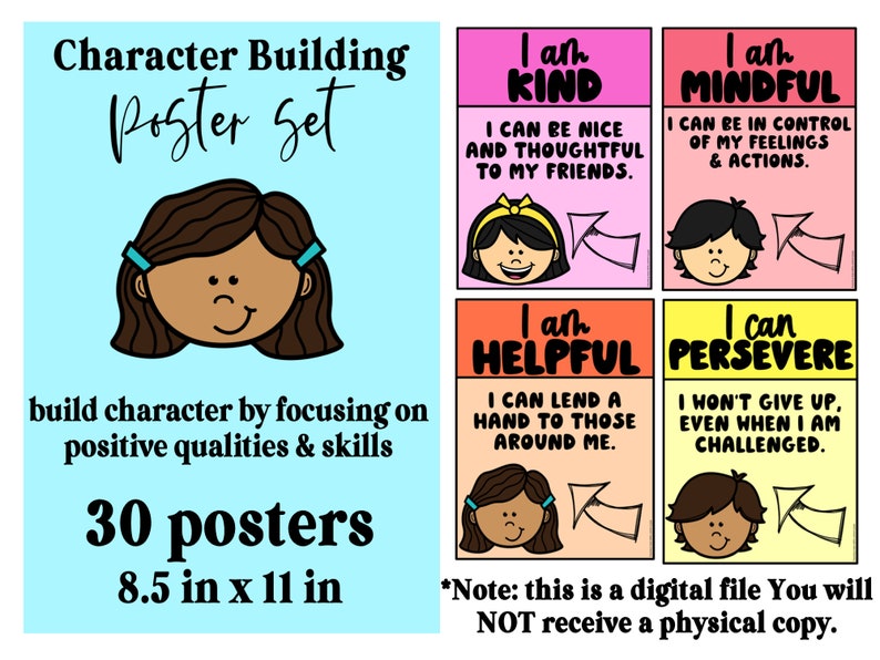 Character Building/traits 30 Classroom Expectation Posters - Etsy