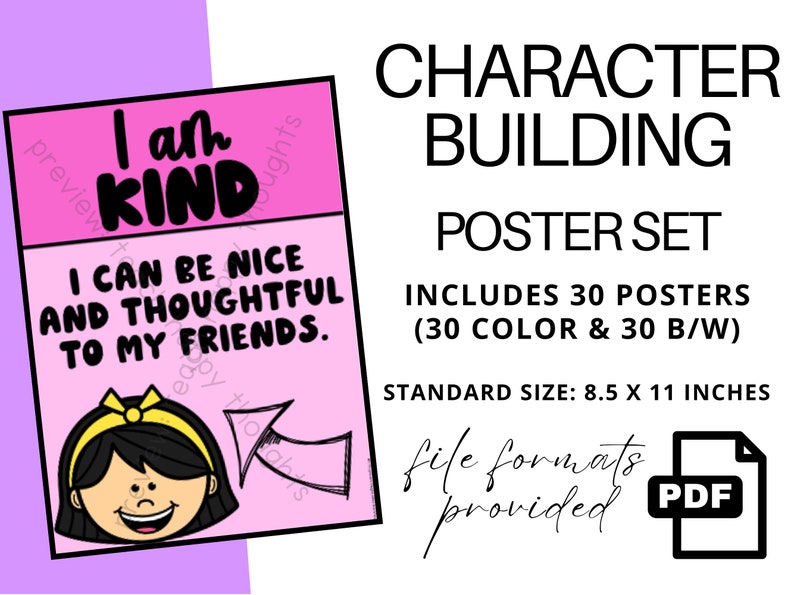 Character Building/traits 30 Classroom Expectation Posters - Etsy