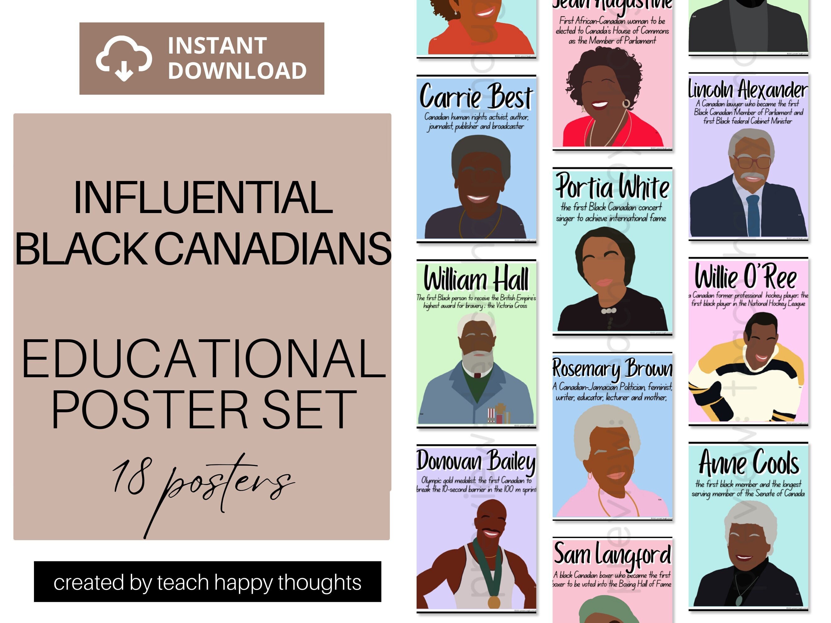 20 Influential BLACK Canadians Poster Set Heroes Social Justice Legend ...