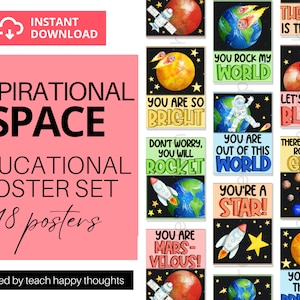 18 Science OUTER SPACE Classroom POSTERS | Inspirational and Positive ...