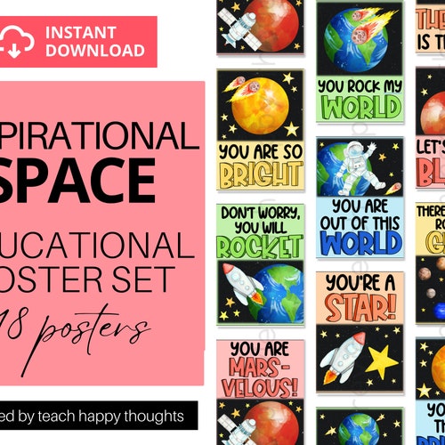 18 Science OUTER SPACE Classroom POSTERS Inspirational and - Etsy