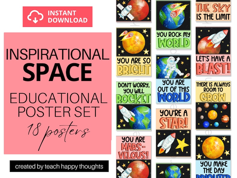 18 Science OUTER SPACE Classroom POSTERS | Inspirational and Positive ...