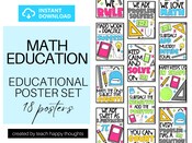 18 MATHS CLASSROOM POSTERS Math Teacher Class Classroom Decor ...