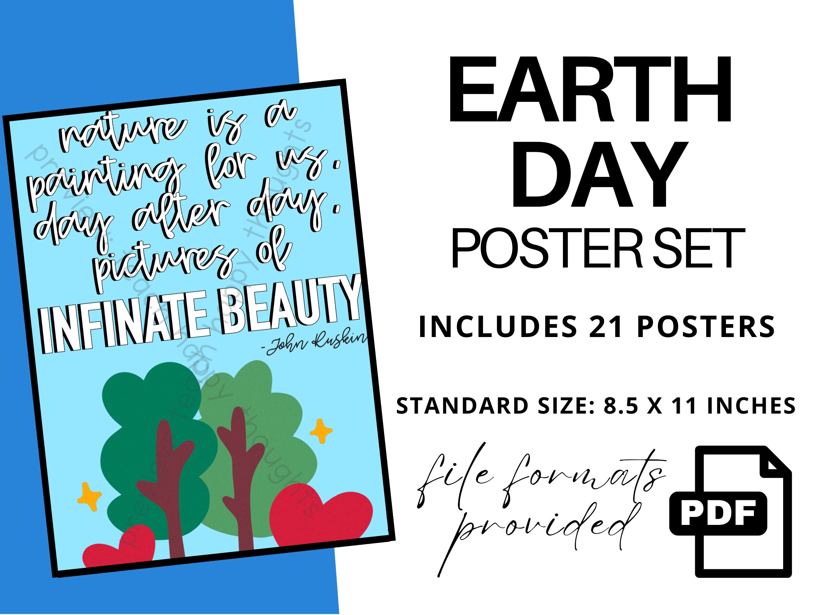 EARTH DAY POSTERS | Environment Climate 20 Class School Poster Set ...