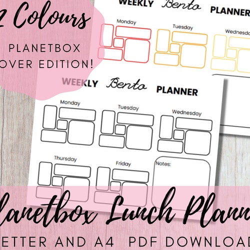Bento Lunch Meal Planner for the Planetbox Rover Bento Box - Etsy