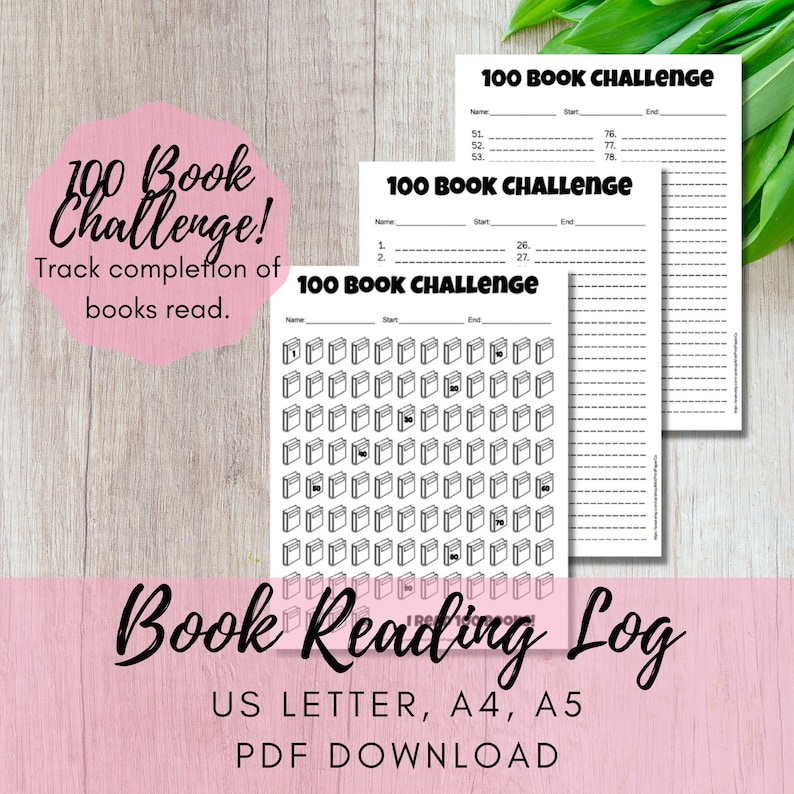 100 Book Challenge Reading Log Book Tracker Homeschool - Etsy Canada