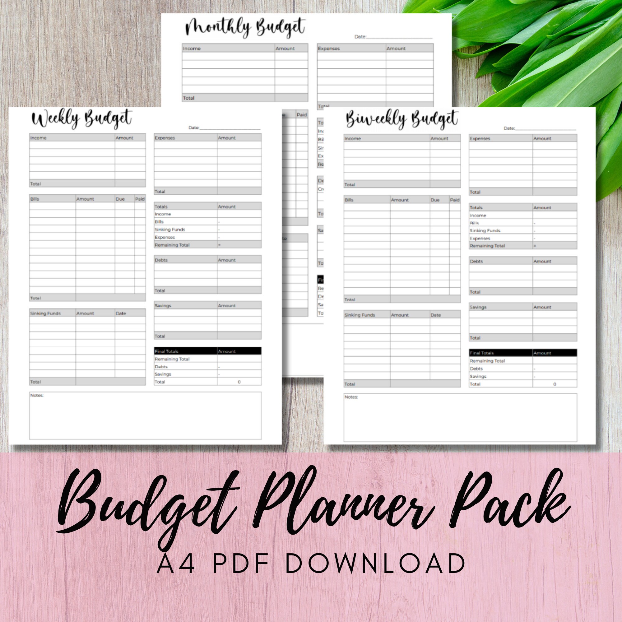 A4 Budget Planner Pack Zero Based Budget Budget Tracker - Etsy