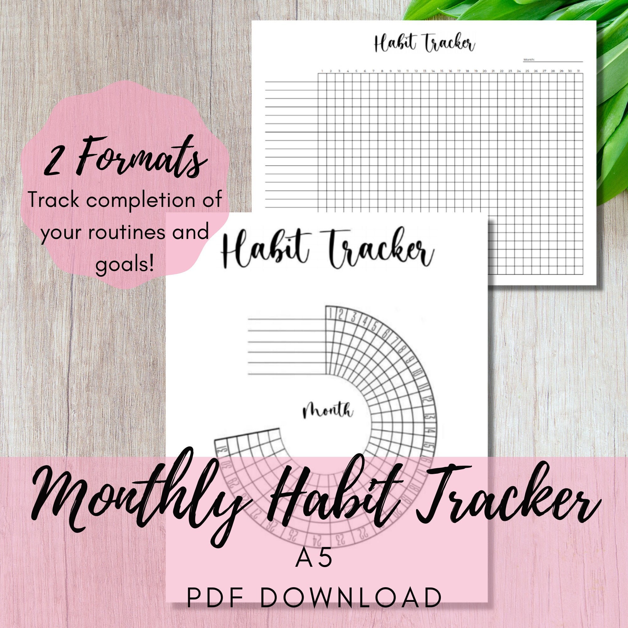 Habit Tracker Template, Printable Habit Chart, Daily Habit Tracker ...