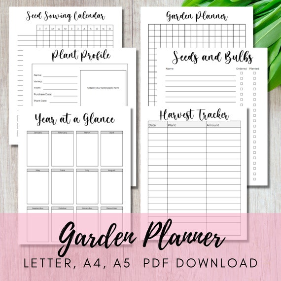 Garden Journal Printable Garden Planner Digital Garden | Etsy