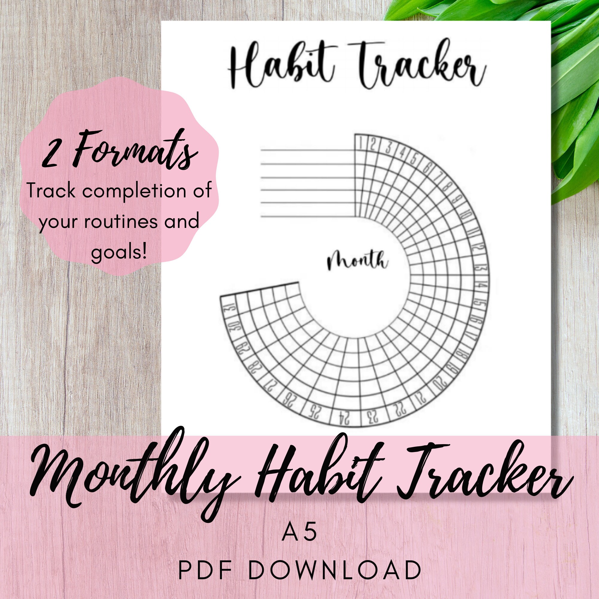 Habit Tracker Template, Printable Habit Chart, Daily Habit Tracker ...