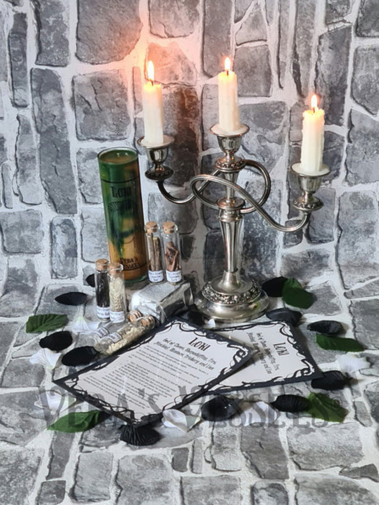 Loki Deity Candle Offering Set Witchcraft Altar Worship | Etsy