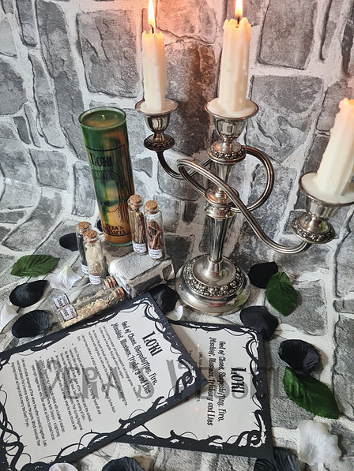 Loki Deity Candle Offering Set Witchcraft Altar Worship | Etsy