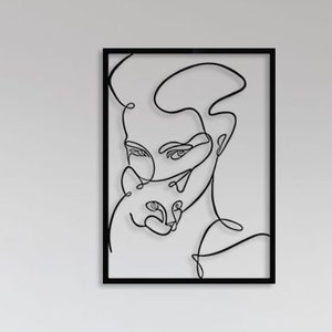 Female-cat Metal Wall Art, Cat Wall Decor, Woman Wall Art, Metal Wall ...