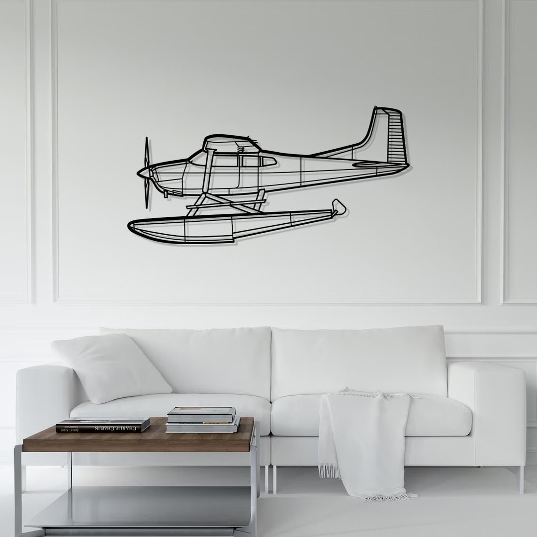 Cessna A185F Float Silhouette Metal Wall Art, Aircraft Metal Wall Decor ...