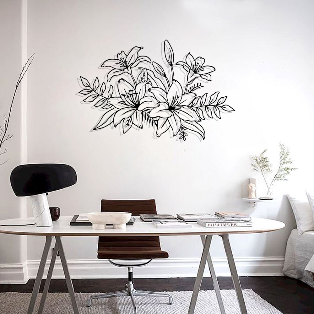 Spring Flower Metal Wall Art, Modern Luxury Style Metal Wall Decor ...