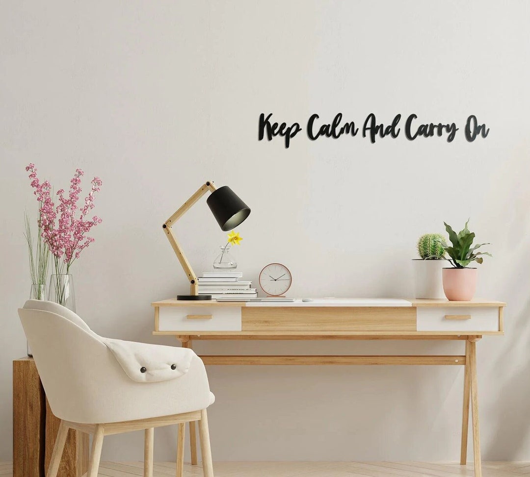 Keep Calm and Carry On, Metal Wall Sign, Personalized Gift, Office Wall ...