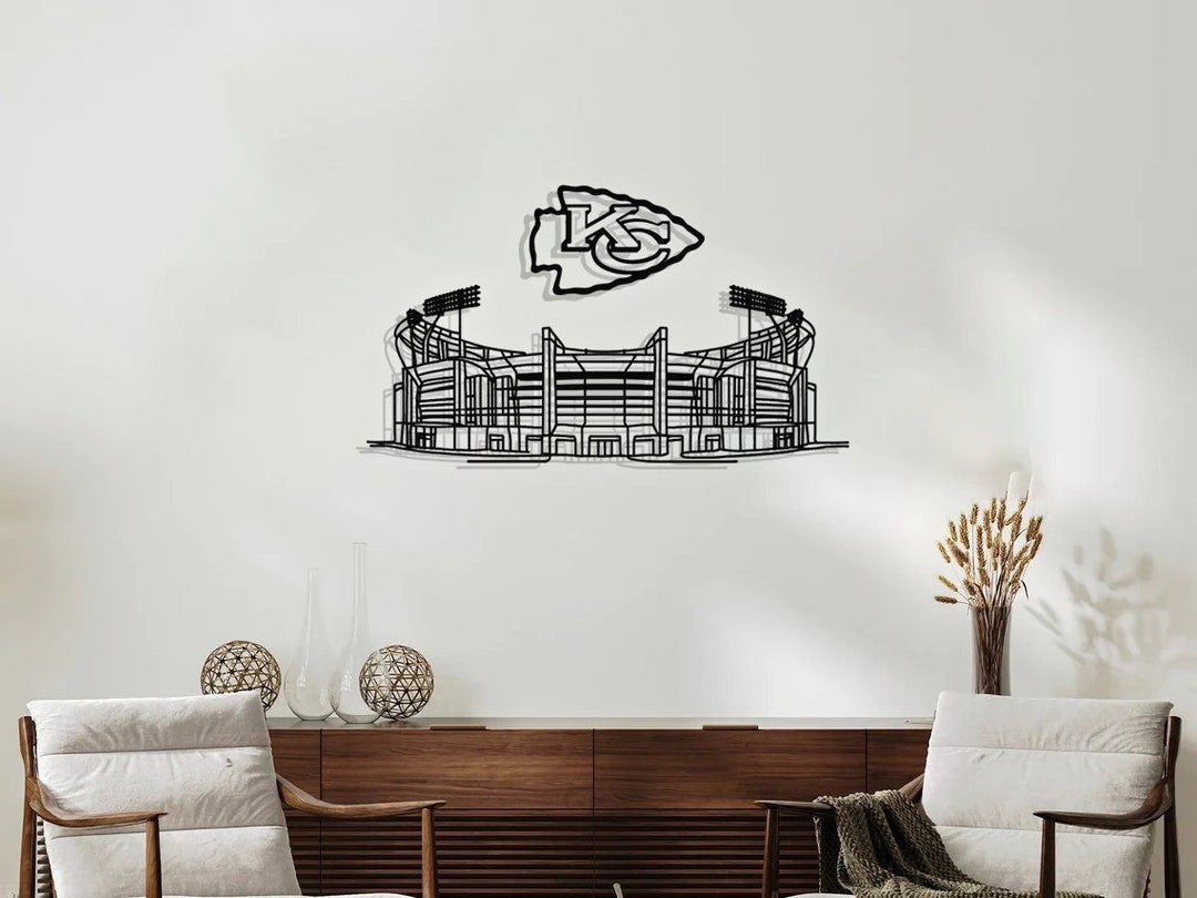 Kansas City Chiefs Metal Wall Art Set, Arrowhead Stadium, Football ...
