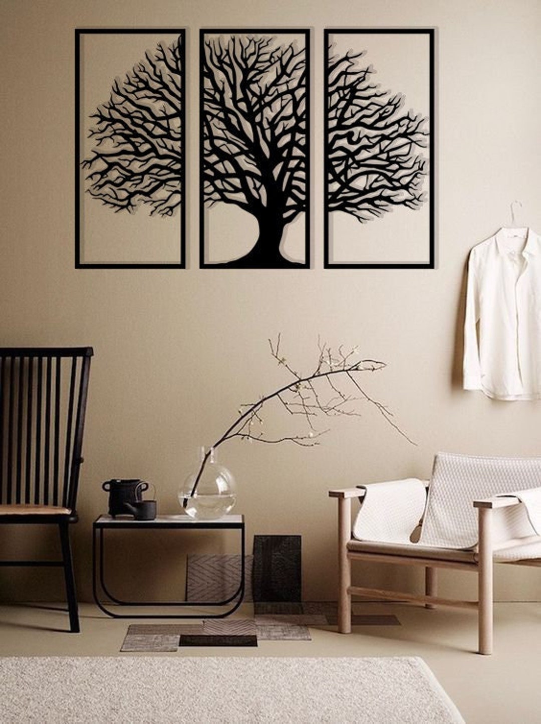 Tree of Life Metal Wall Decor Set, Metal Tree Decoration, Tree Sign ...