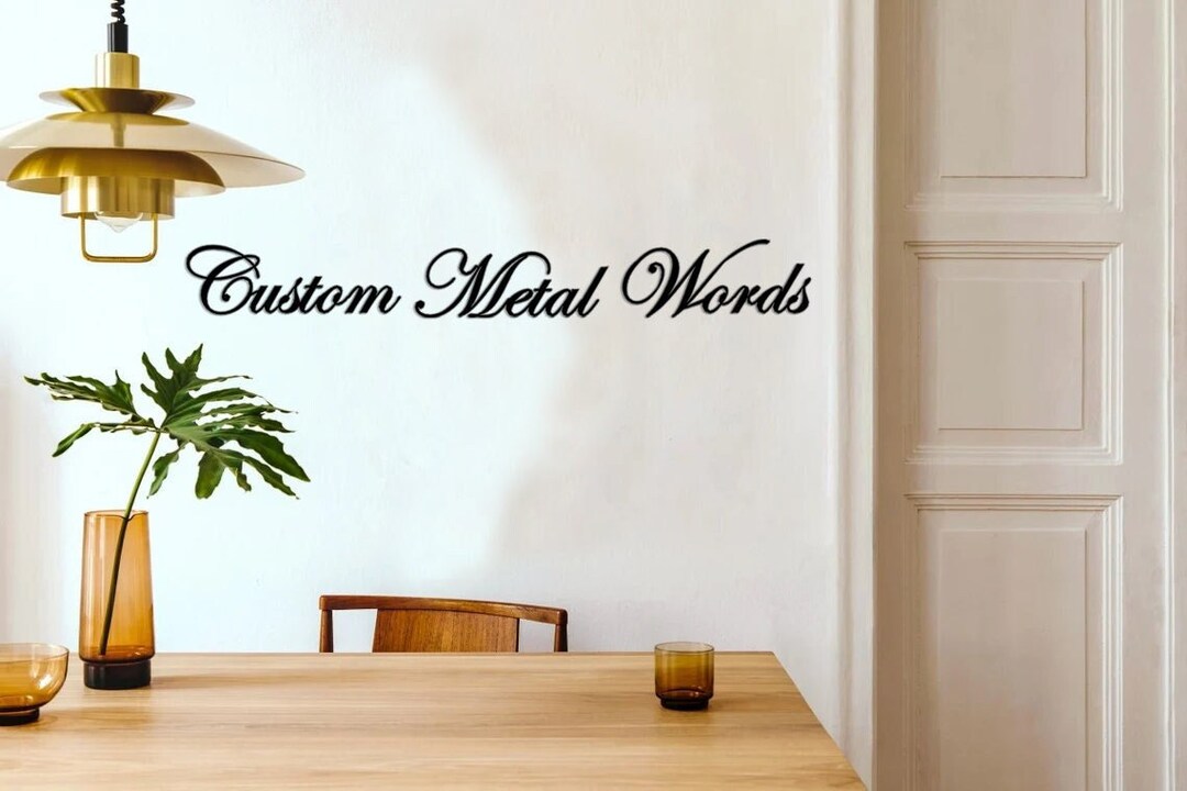 Custom Metal Words, Your Custom Text, Custom Name Script Metal Sign ...