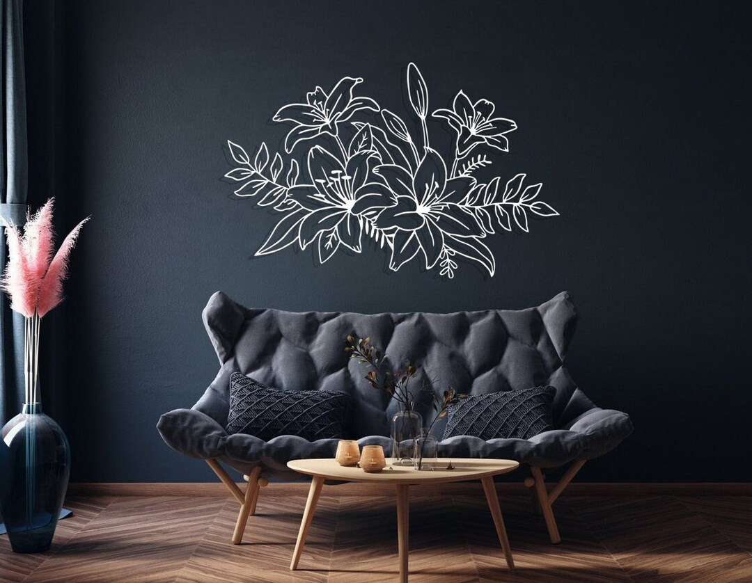 Spring Flower Metal Wall Art, Modern Luxury Style Metal Wall Decor ...