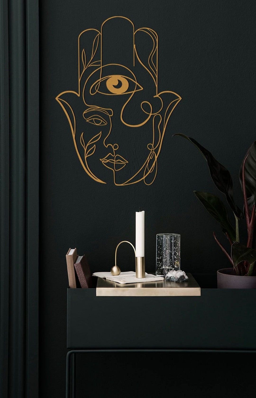 Large Metal Hamsa Hand Wall Decor, Modern Living Room Art - Etsy