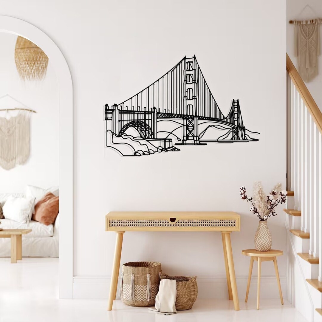 Golden Gate Bridge Metal Art Iconic San Francisco Decor - Etsy