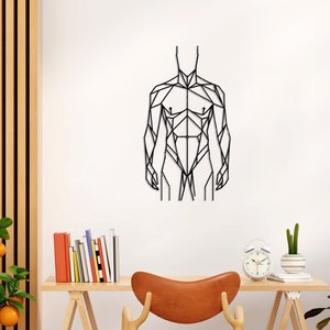 Golden Ratio Male Body Line Art - Man Body Metal Wall Decor - Modern ...