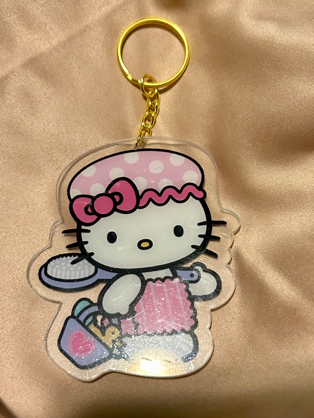 HK Hello Kitty Inspired Acrylic Keychain - Etsy