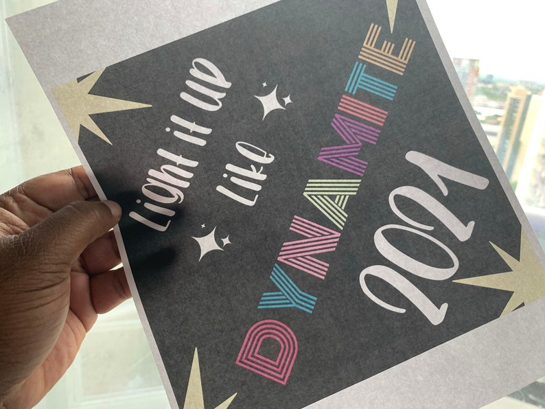 Printable Graduation Cap Topper Dynamite Song Lyrics Army Grad Cap ...