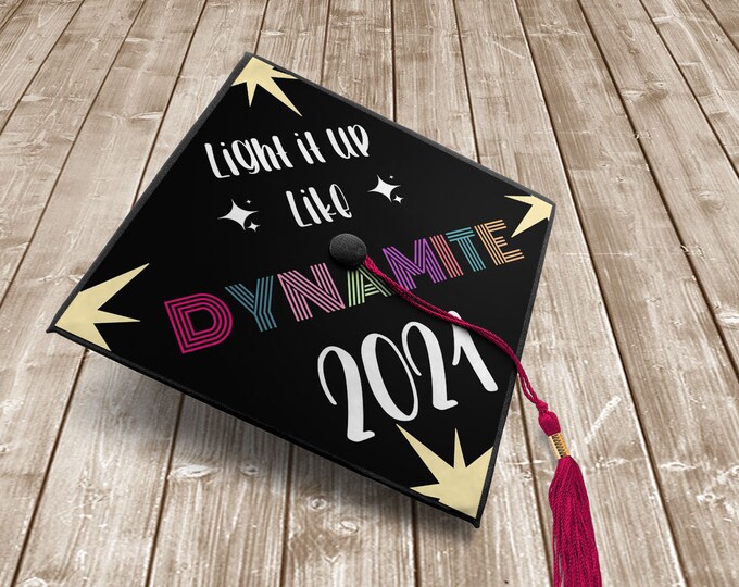Printable Graduation Cap Topper | Dynamite | Song Lyrics | Army | Grad ...