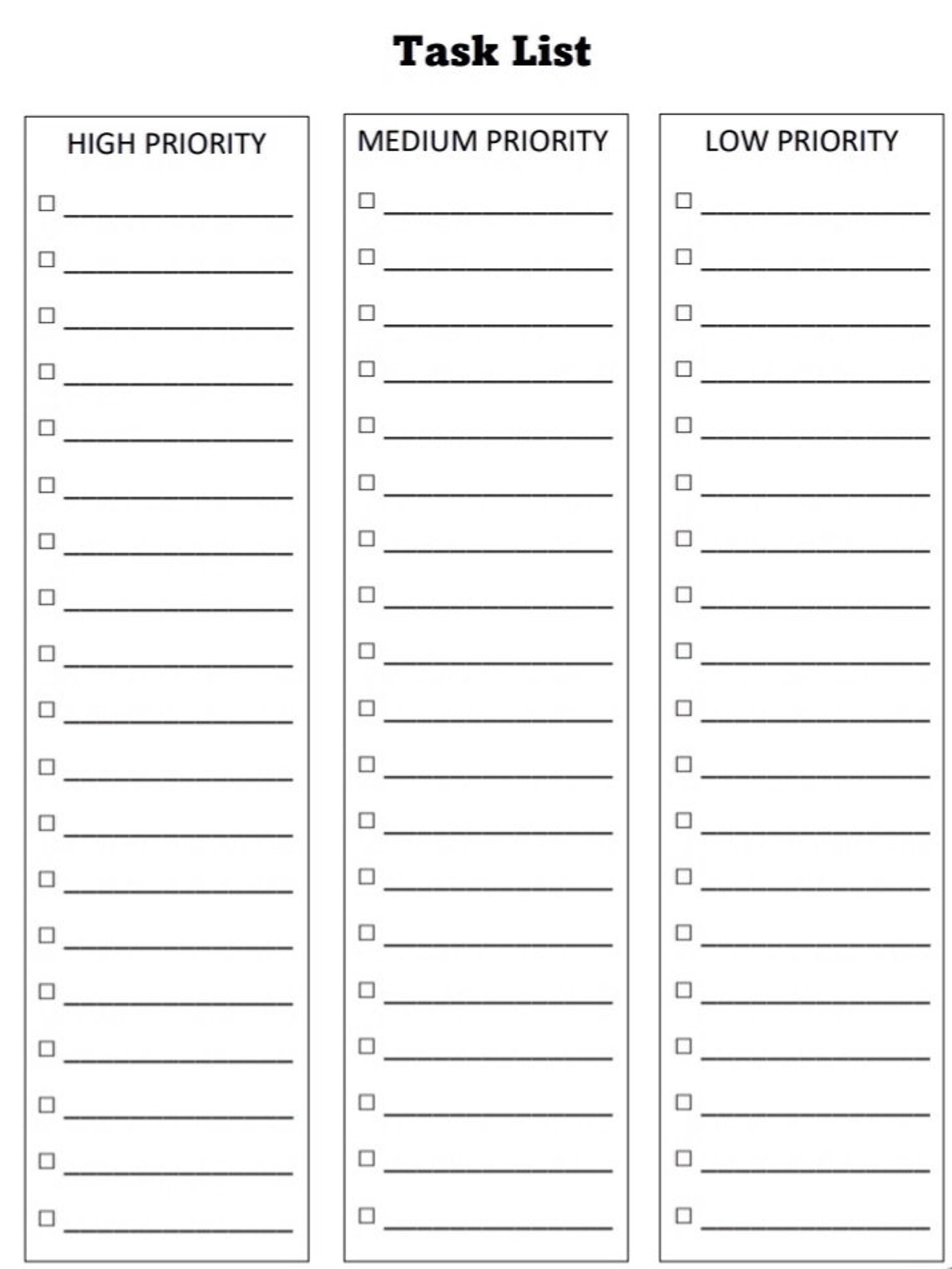 Priority and Working Task List PDF File | Etsy