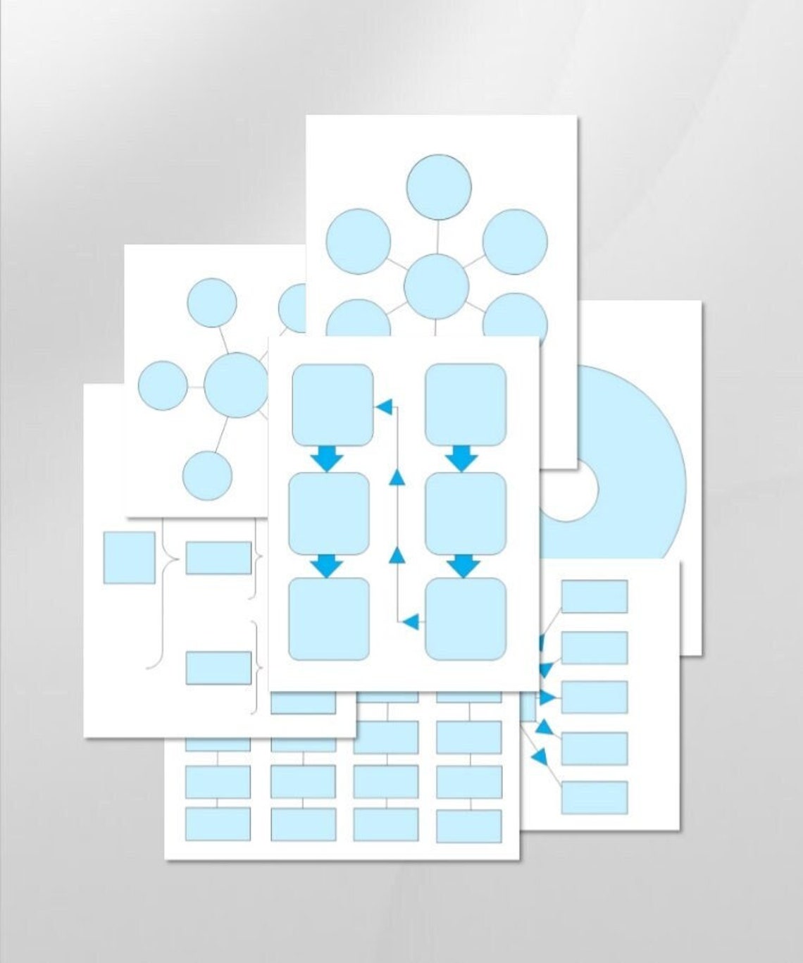 Blue Circle Map, Tree Map... - Etsy