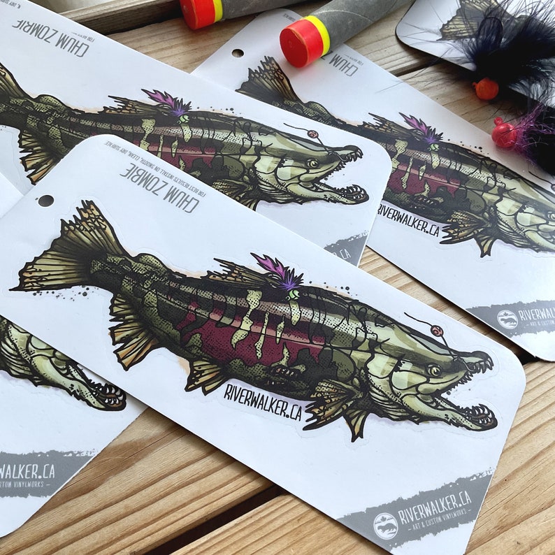 Chum Salmon - Zombie Fish Sicker - Fishing Decal - Fly Fishing - Fish ...