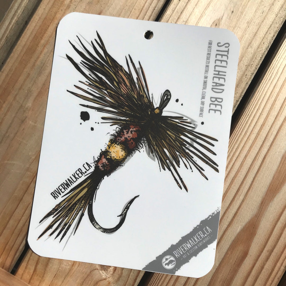 Steelhead Bee Fly Decal - Fly Tying Art - Fishing Sticker - Dry Fly ...